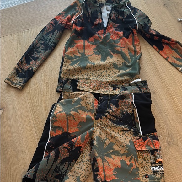 Molo | Swim | Molo Kids Swim Set In Orange And Green | Poshmark